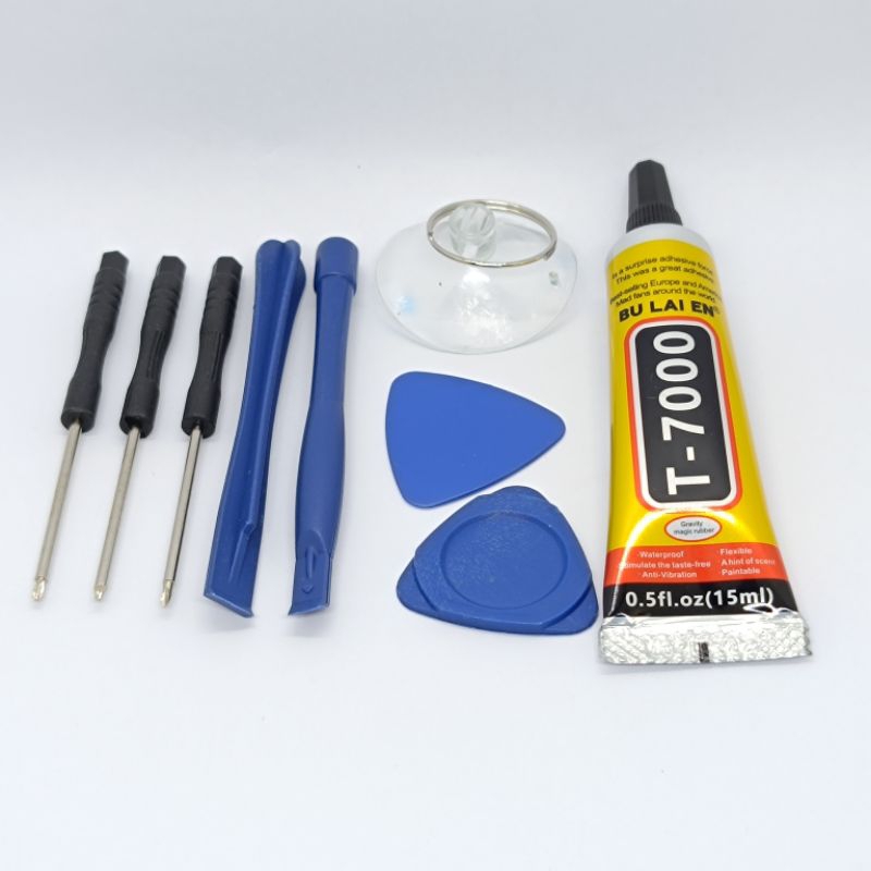 Jual Obeng Hp Universal + Lem LCD T7000 15ml Hitam Obeng Set 8 in 1 | Shopee Indonesia