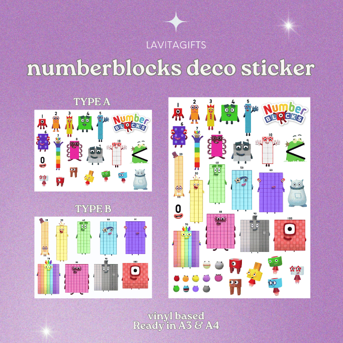 Jual Sticker Numberblocks Full Body / Mainan Stiker Edukasi Balok ...