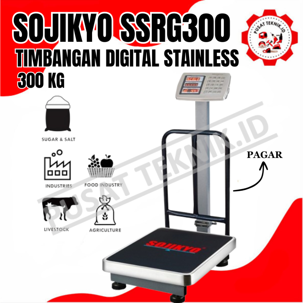Jual SOJIKYO SSRG 300 PAGAR TIMBANGAN DIGITAL STAINLESS 300KG | Shopee ...