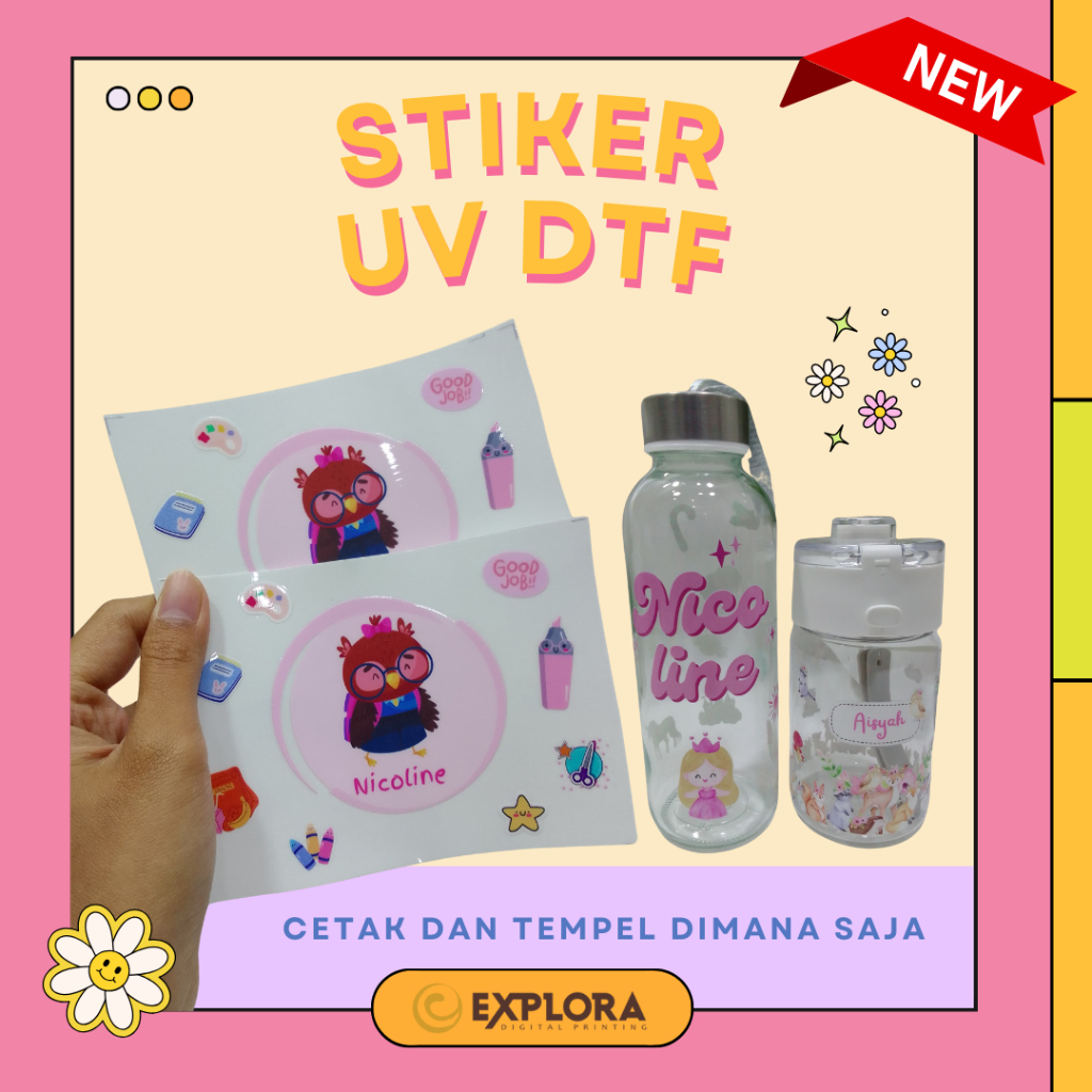 Jual Cetak Stiker DTF UV Decal Kering Stiker Tumbler UV DTF Pengganti ...
