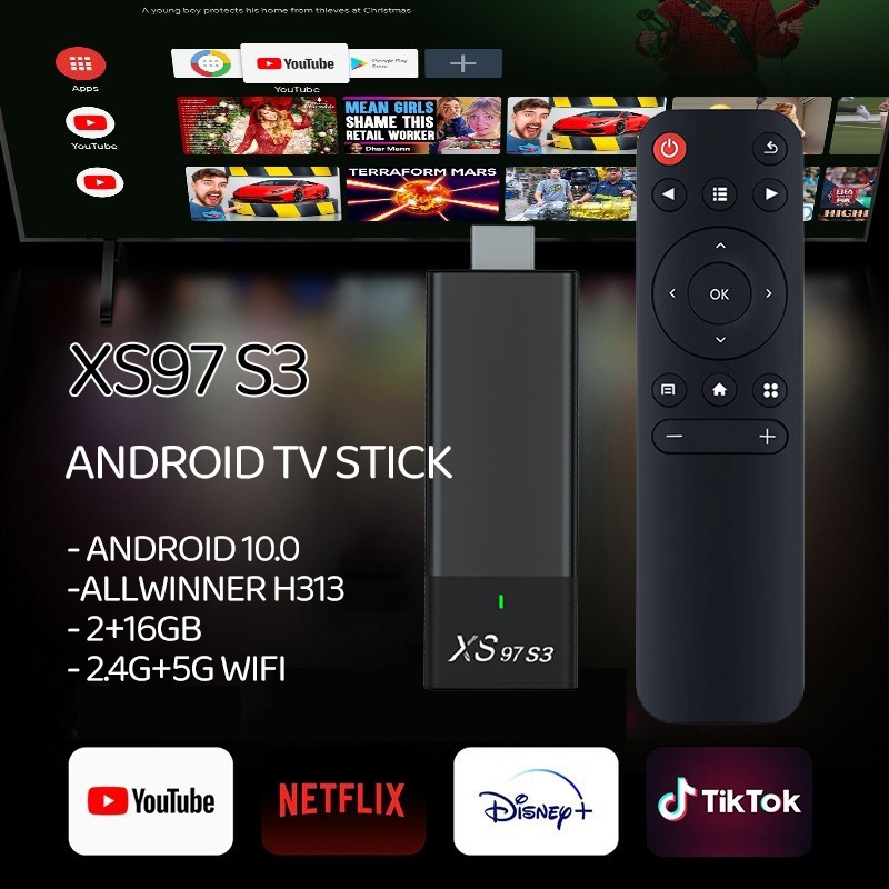 Jual XS97 S3 Stick TV pintar Android 10.0 XS 97S3 4K HDMI TV STICK ...