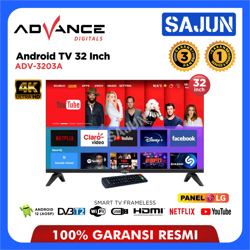 Jual Advance Android Smart TV 32 Inch ADV-3203A TV LED Digital ...