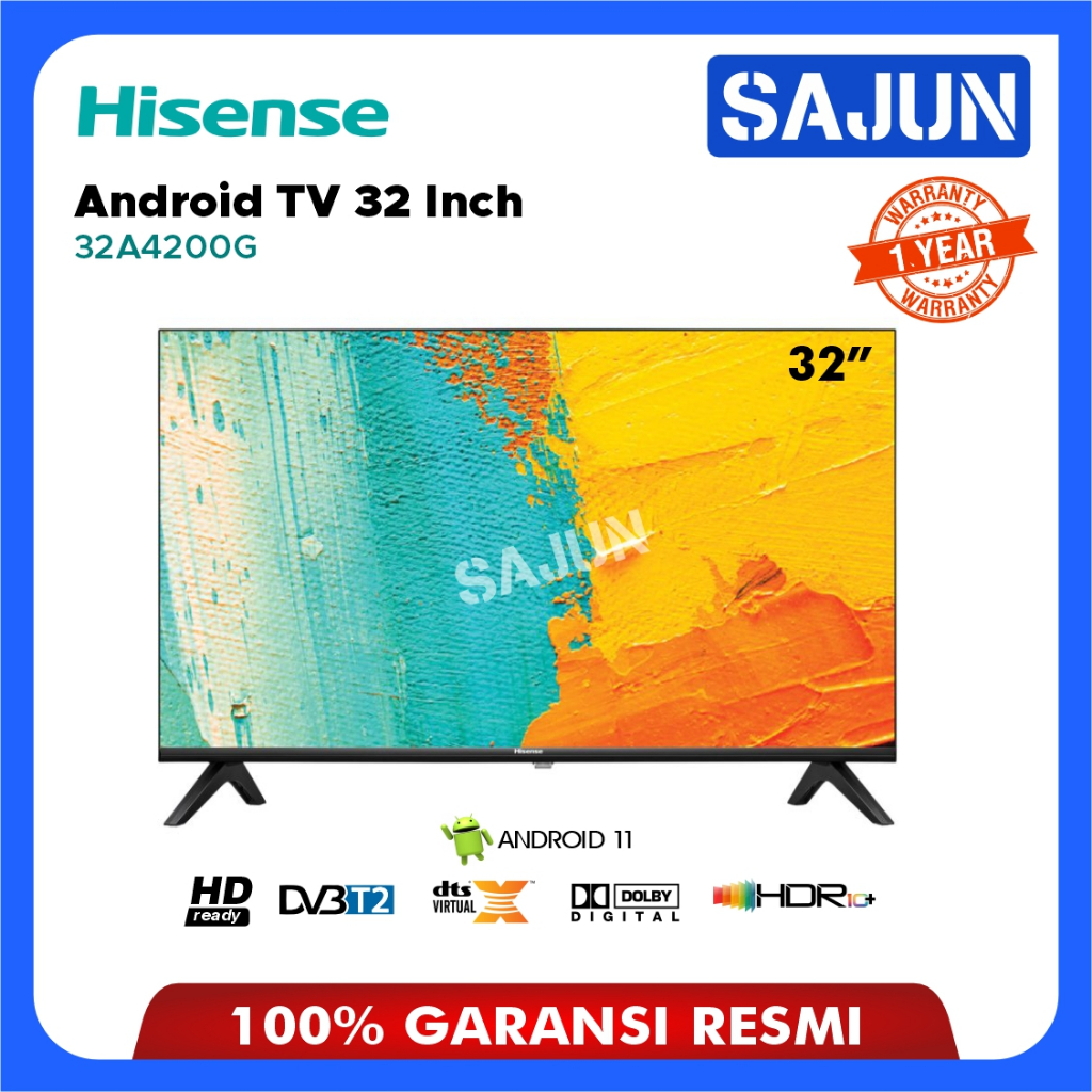Jual Hisense Smart Android Digital TV 32 inch Full HD Bezeless 32A4200G ...
