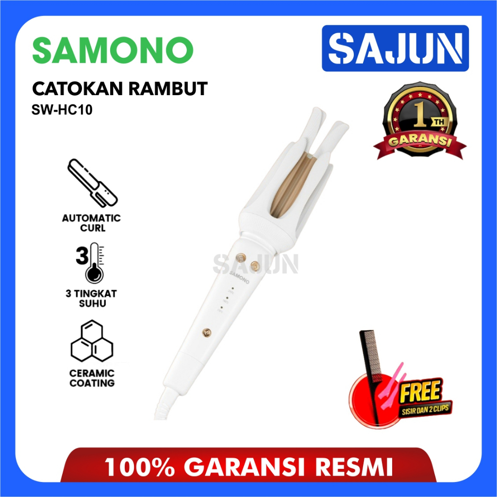Jual SAMONO SW-HC10 Automatic Catokan Keriting & Curly Keramik Stylish Hair Curler HC10 | Shopee ...