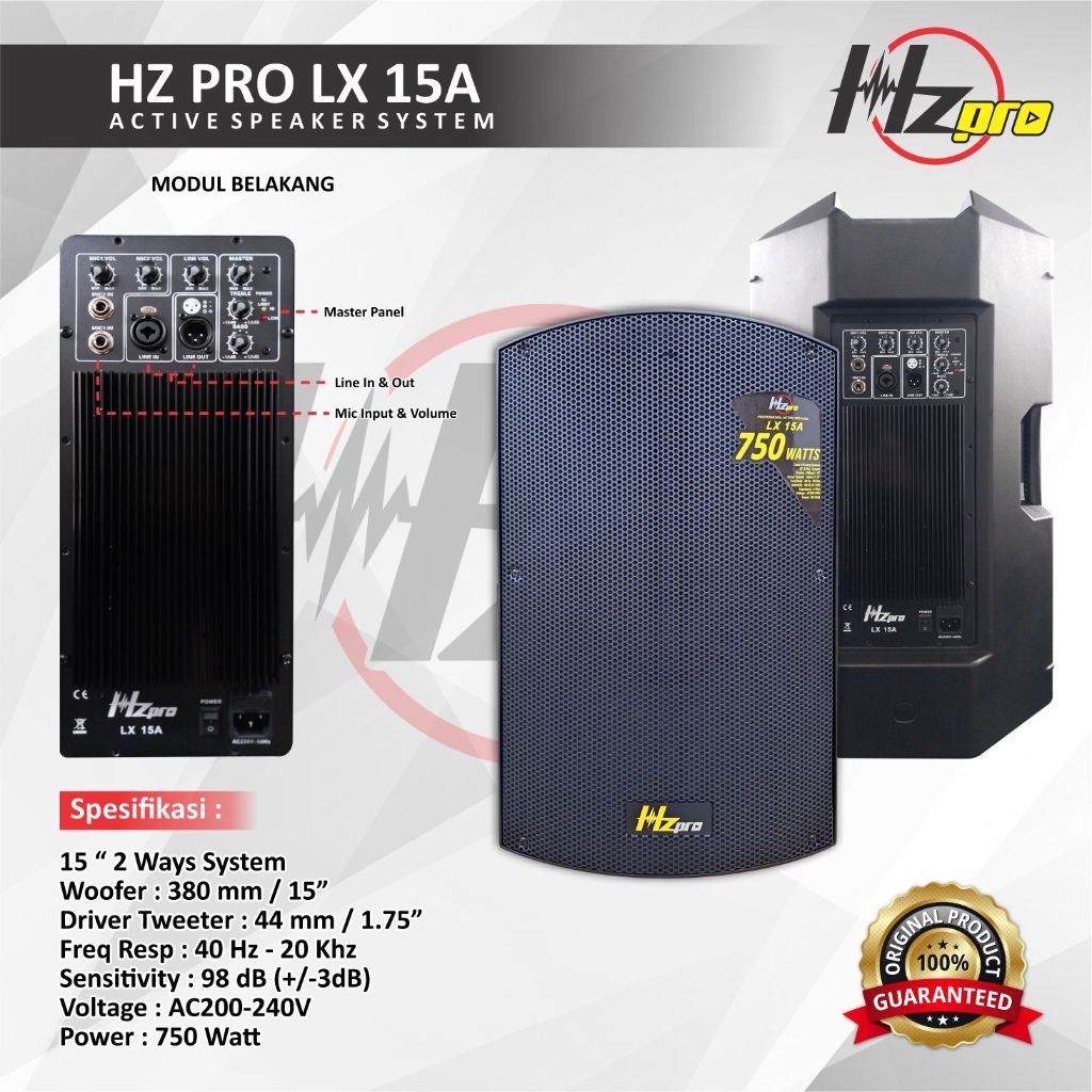 Jual SPEAKER AKTIF HZ PRO LX 15 A ORIGINAL (750WATT) | Shopee Indonesia