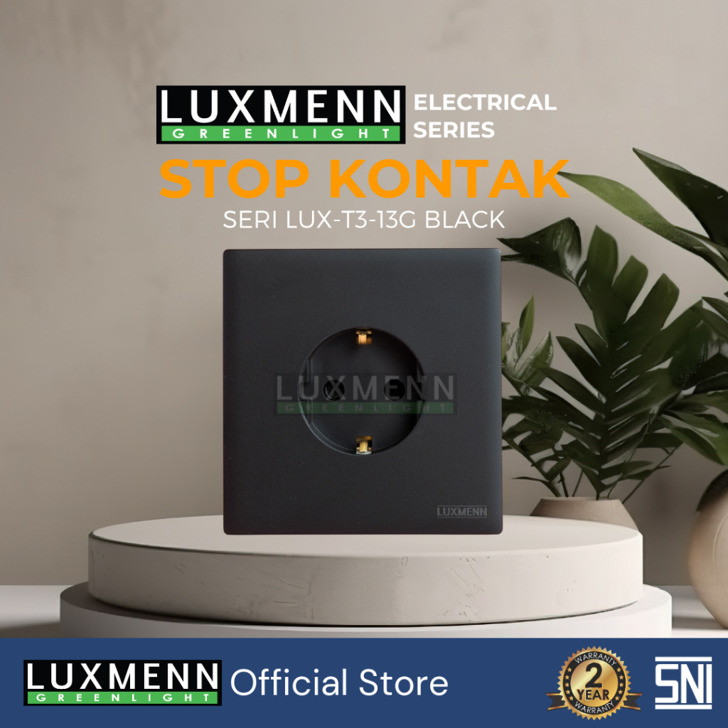 Jual Luxmen Stop Kontak Black, Seri LUX-T3-13G | Shopee Indonesia