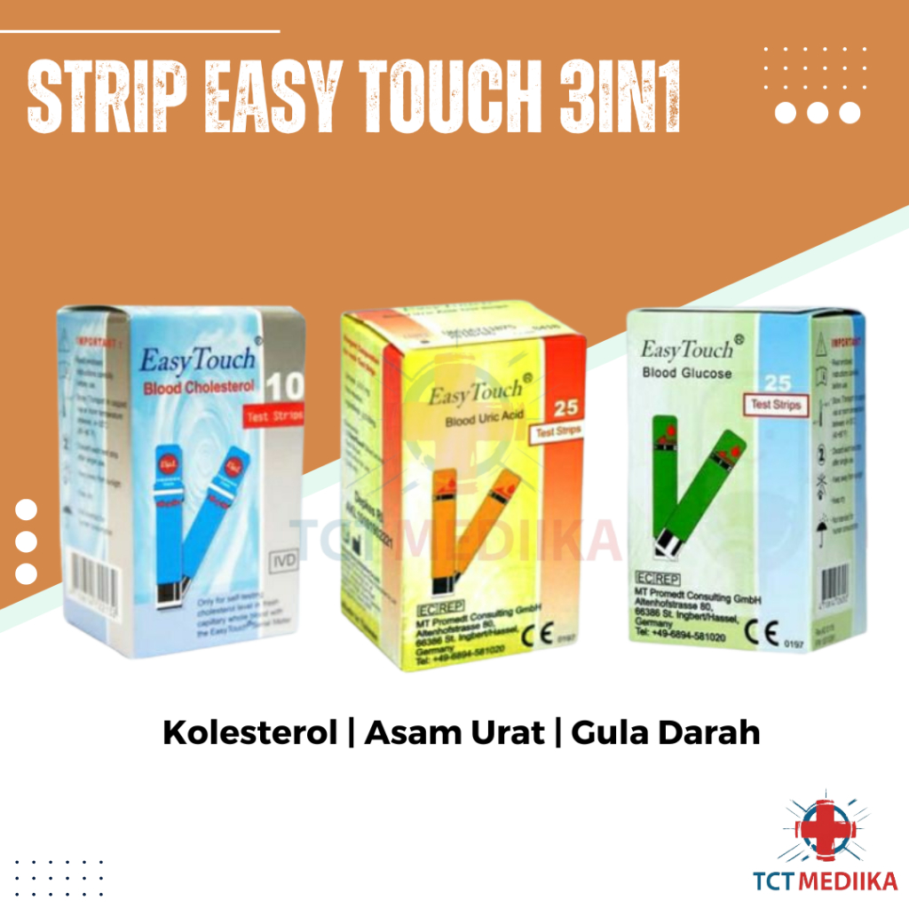 Jual EASY TOUCH Strip gula darah asam urat cholesterol / refill Easy ...
