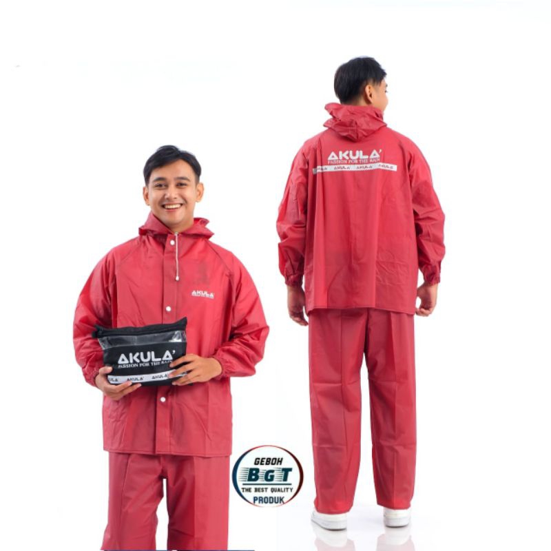 Jual Jas Hujan Raincoat Anti Rembes Pria Wanita Bahan PVC Karet 025 Tebal Kuat Elastis BY AKULA ...