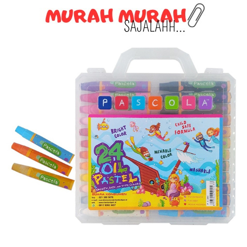Jual Standard Pascola Oil Pastel 24 / Set ( Crayon / Pewarna / Coloring ...