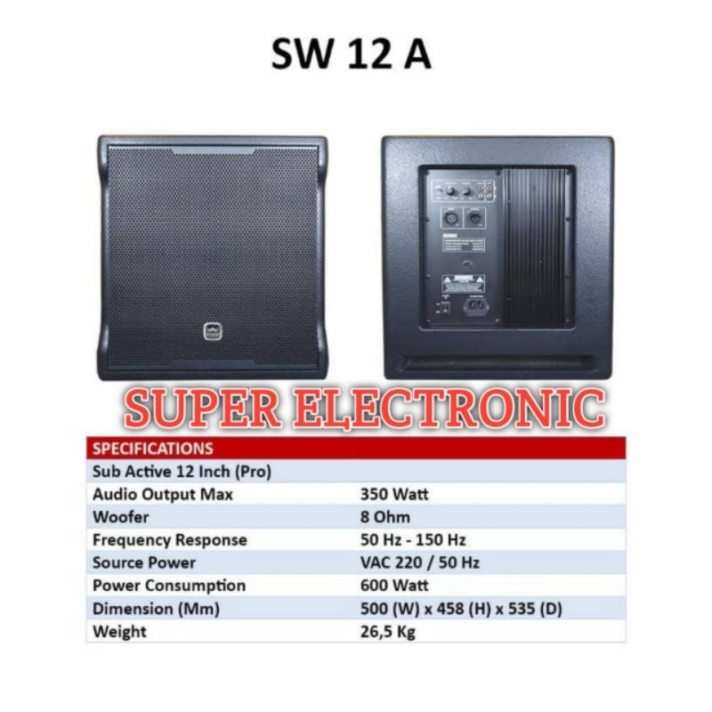 Jual Speaker Subwofer Wisdom Sw12A Original Subwofer 12inch Garansi ...