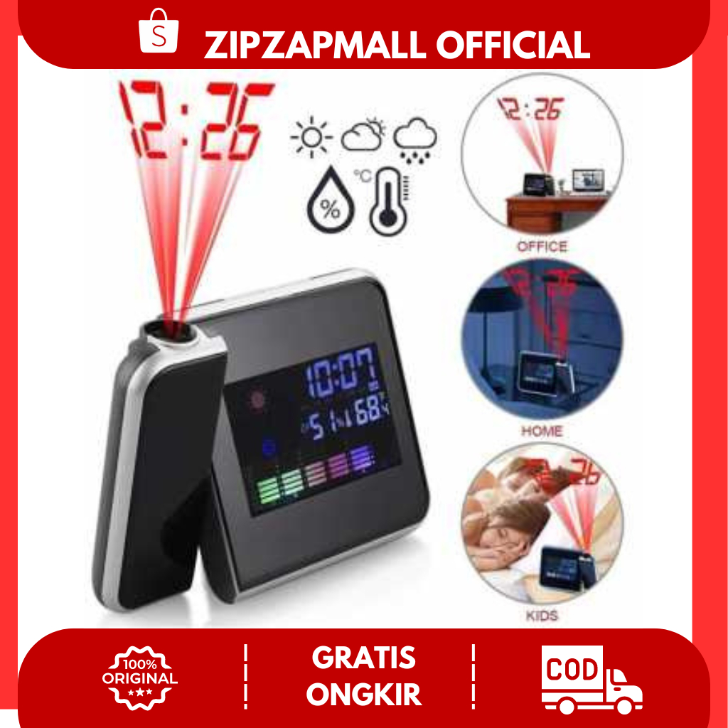 Jual Jam Digital Proyektor Penunjuk Cuaca / Jam Digital Proyektor ...