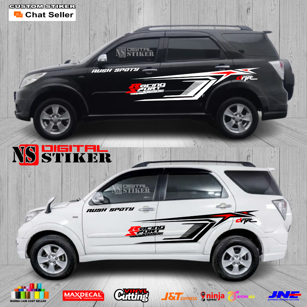 Jual Stiker mobil toyota rush sticker cutting mobil toyota rush stiker body samping terbaru ...