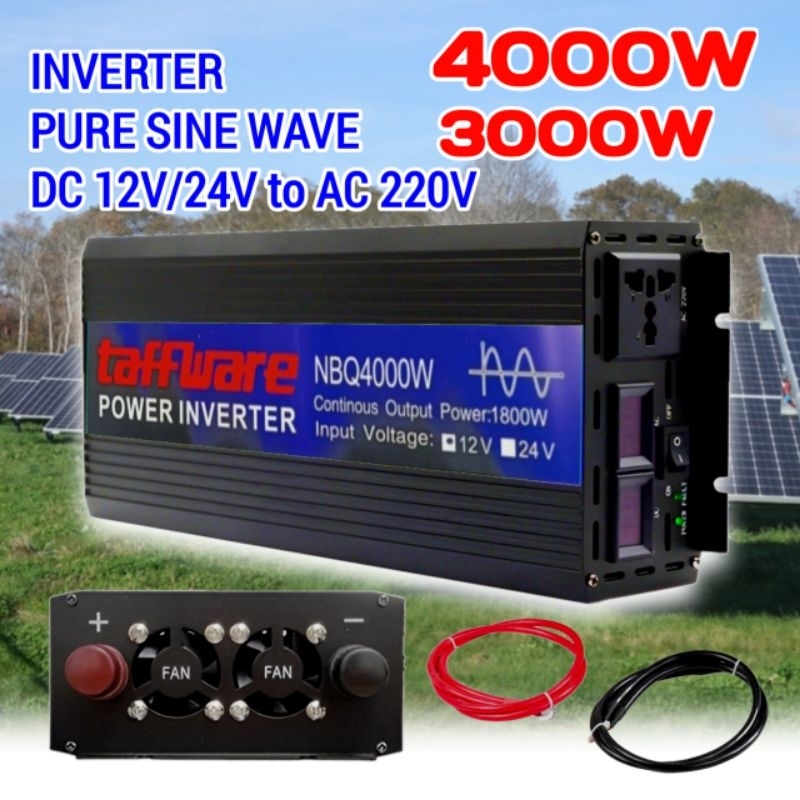 Jual Power Inverter Pure Sine Wave DC ke AC 4000 Watt PSW DC 12V/24V ke AC 220V 3000 Watt ...