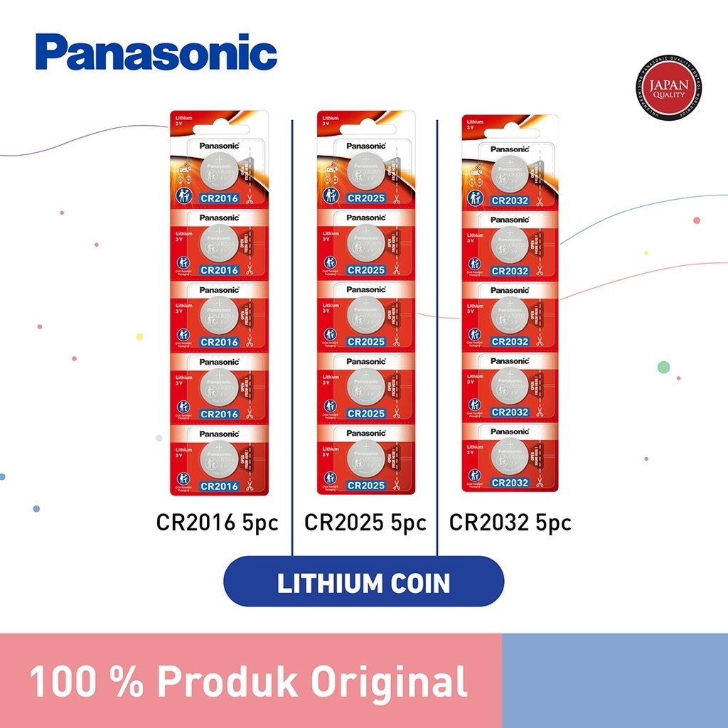 Jual Panasonic Baterai Kancing Lithium Coin CR20216 | CR2025 | CR2032 ...
