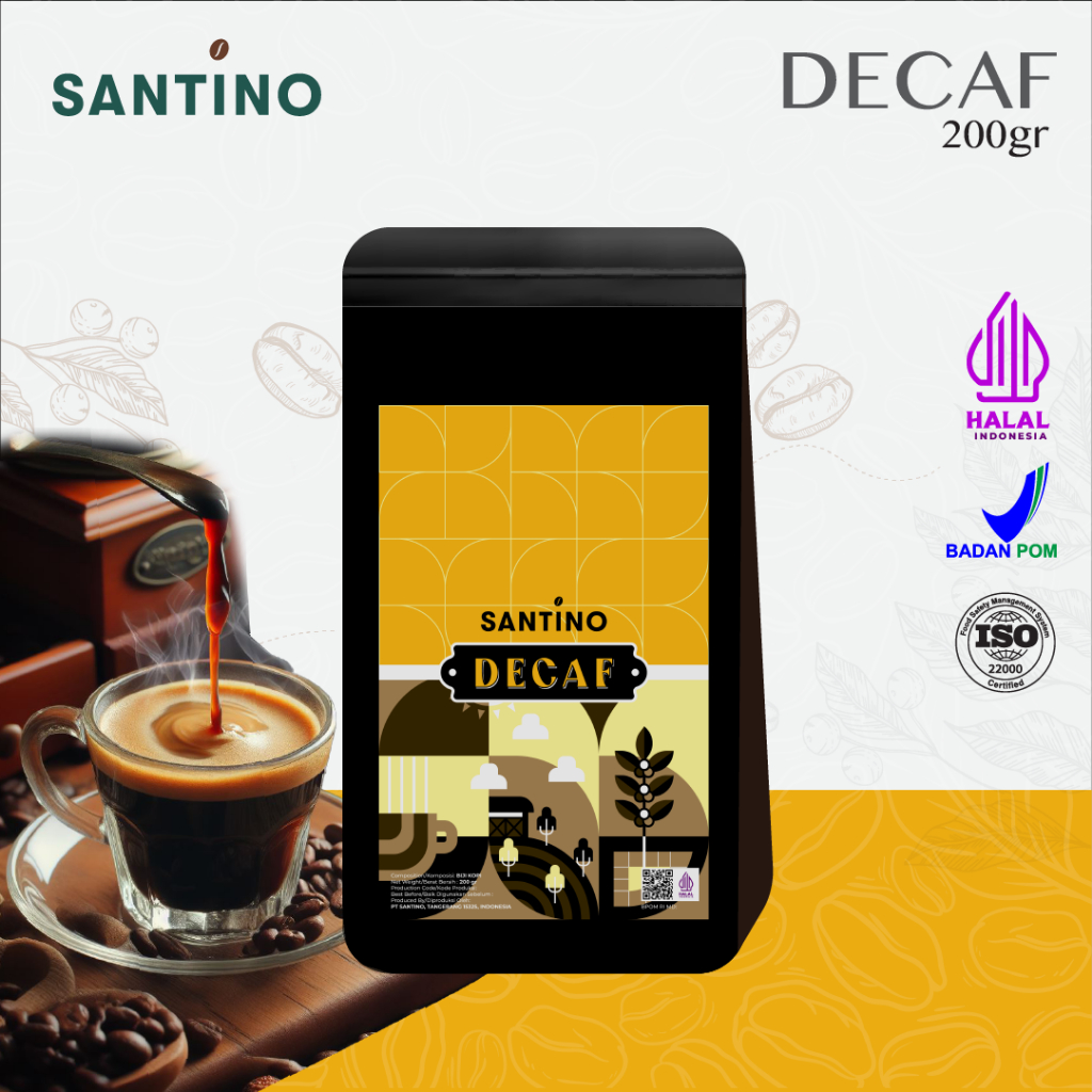 Jual Santino Coffee Ground Decaf - Bubuk Kopi Dekafeinasi 200 gr | Shopee Indonesia