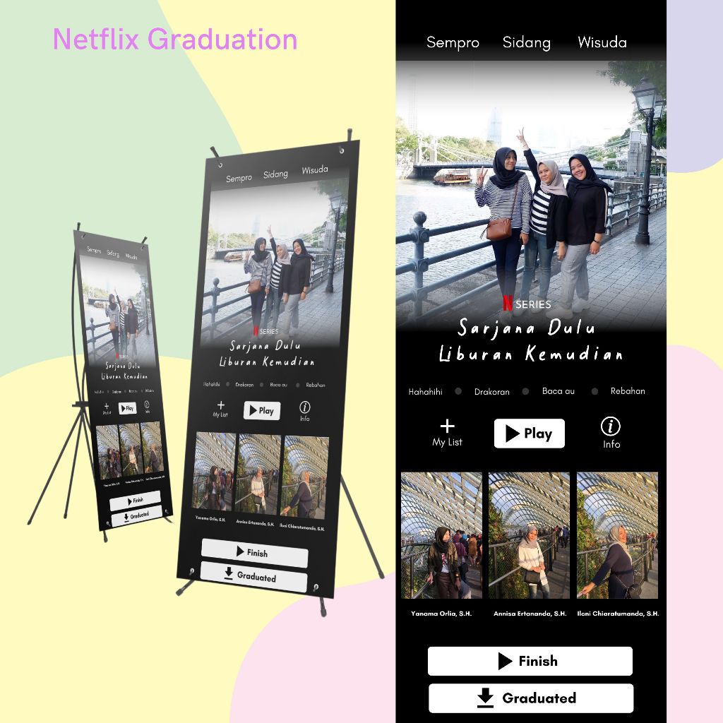 Jual CETAK BANNER WISUDA NETFLIX PERSEGI PERSEGI [X-BANNER UKURAN ...