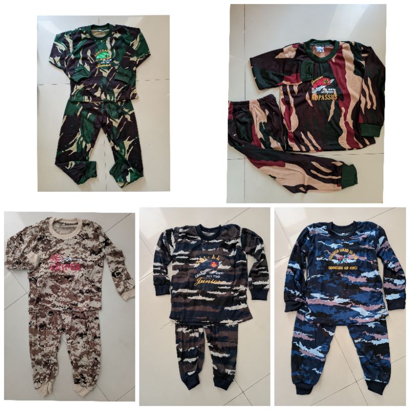 Jual KAOS SETELAN LORENG ARMY ANAK ANAK LENGAN PANJANG MALPINAS / BAJU SETELAN LORENG ANAK ...