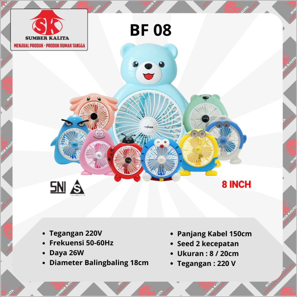 Jual Kipas Angin Karakter Advance BF-08 8 Inch Kipas Angin Meja Lucu ...