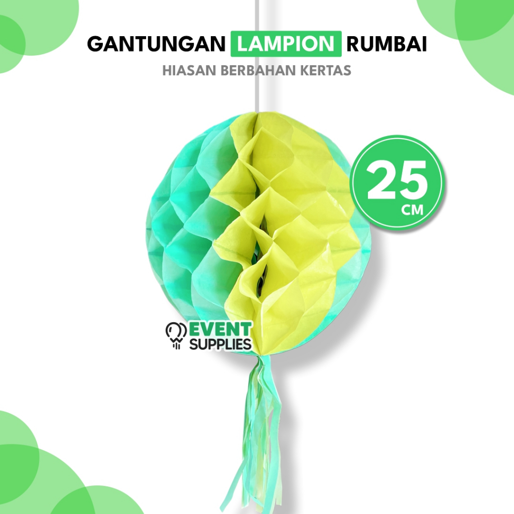 Jual Lampion Lipat Gantung Kertas Kuning Hijau Rumbai Dekorasi Idul ...