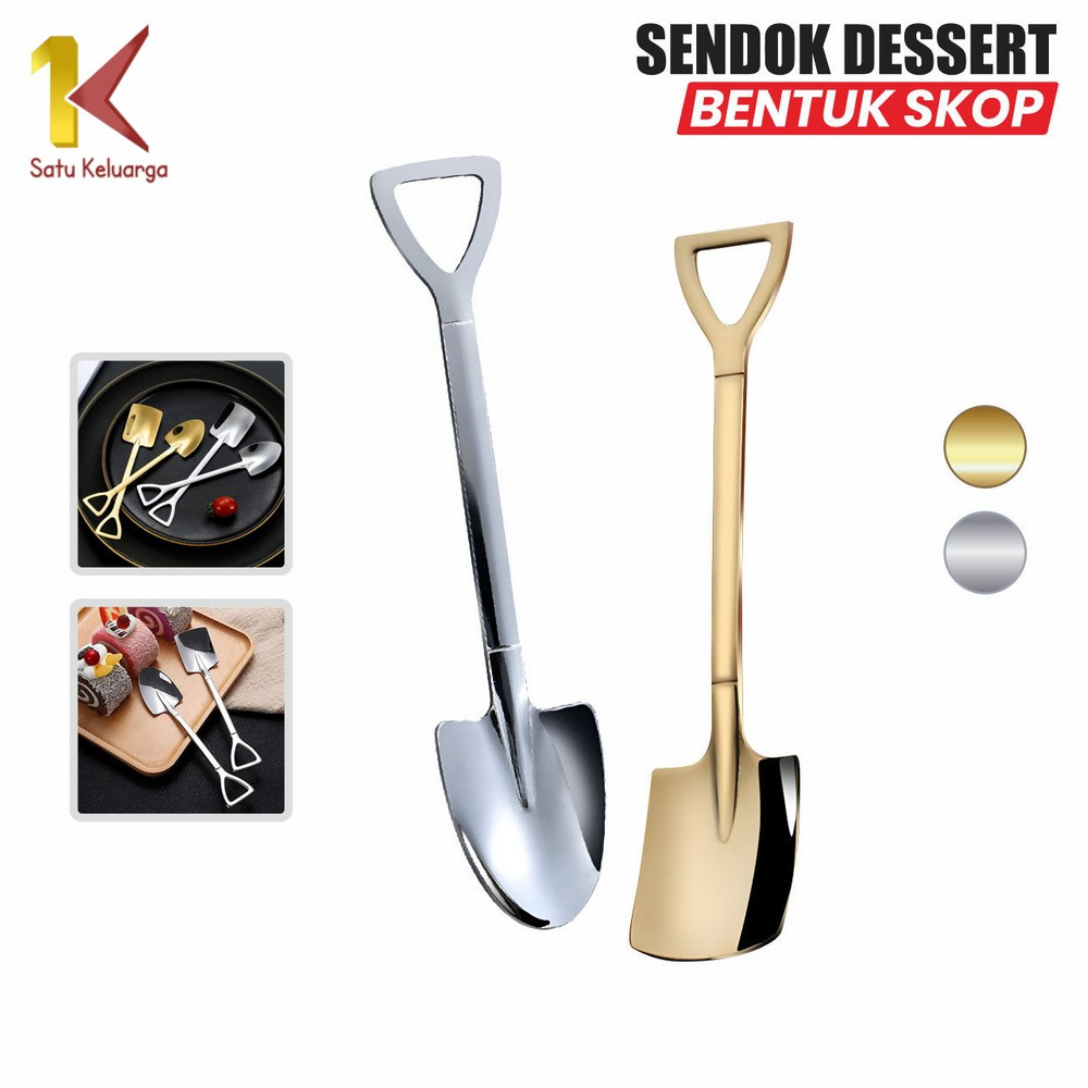 Jual Satu Keluarga Sendok Dessert Bentuk Sekop Besi Stainless C1006 ...