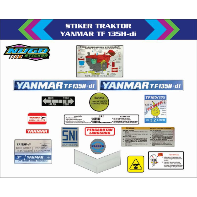Jual sticker mesin diesel Yanmar TF 135 H-di | Shopee Indonesia