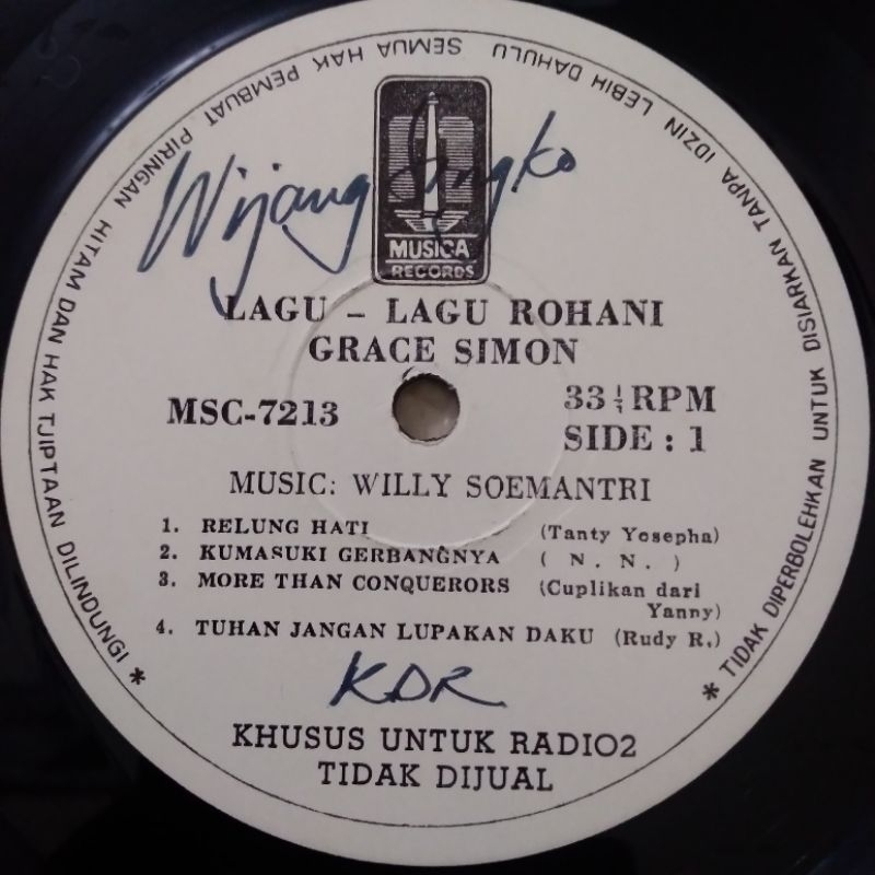 Jual PIRINGAN HITAM VINYL GRACE SIMON (LAGU LAGU ROHANI) | Shopee Indonesia