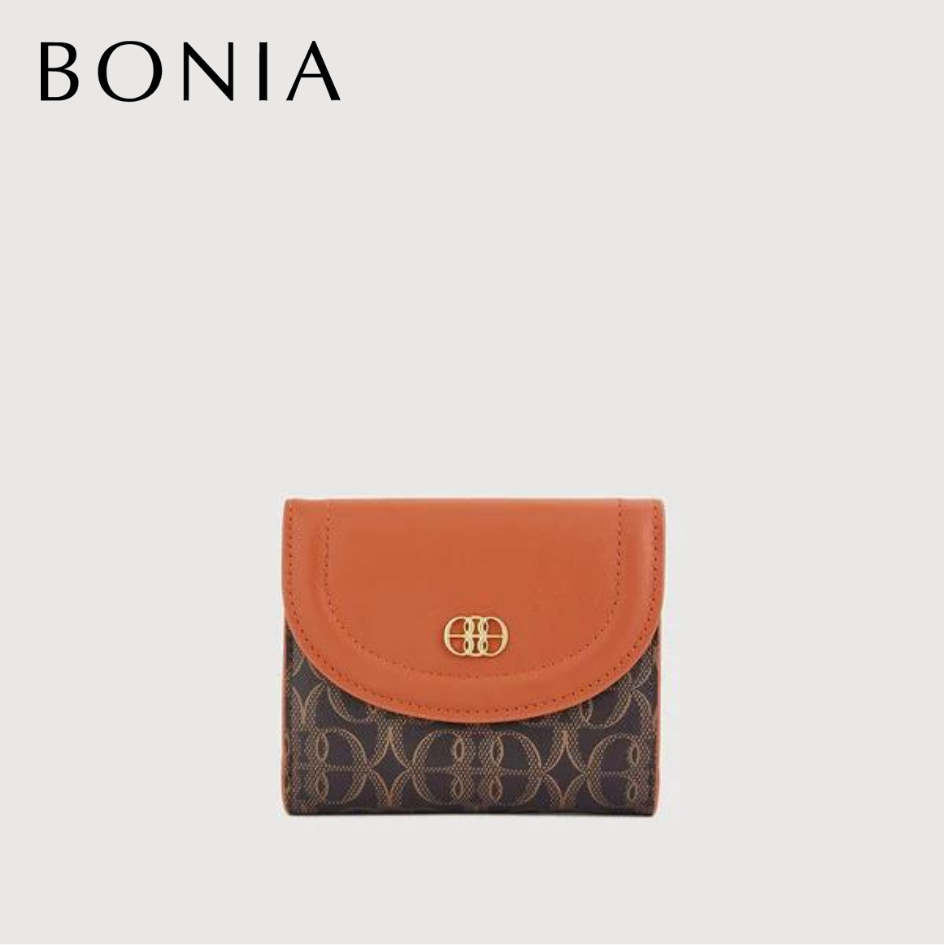 Jual Bonia - La Luna Monogram 2 Fold Short Wallet Caramel | Shopee ...