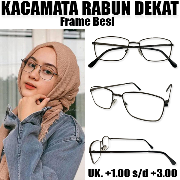 Jual Kacamata Plus Frame Kotak Besi Ukuran +1.00 sampai +3.00 Untuk ...