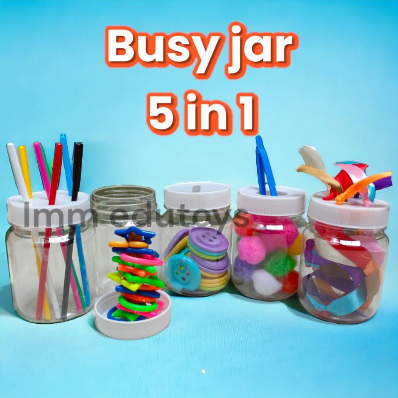 Jual Busy Jar Mainan Montessori Fine Motoric Play Mainan Sensory Mainan ...