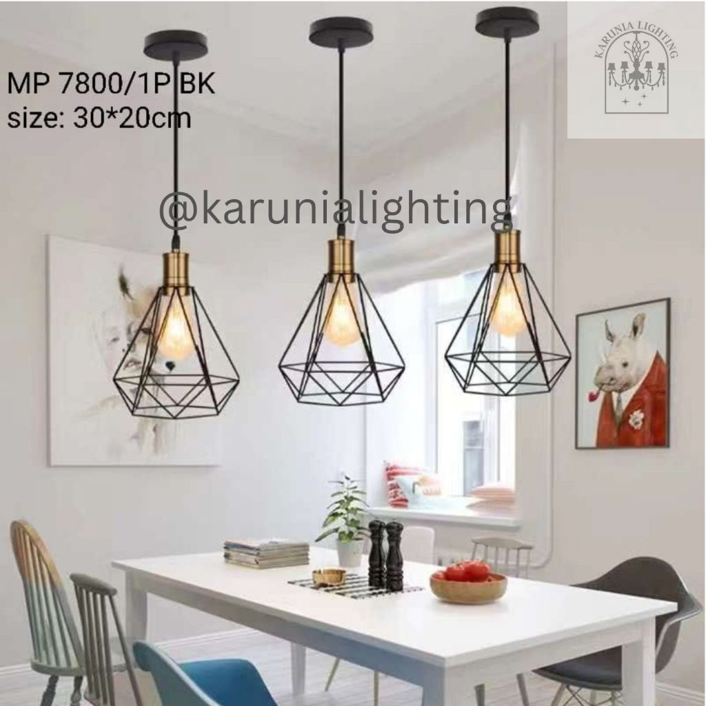 Jual Lampu Gantung Minimalis Diamond Frame | Shopee Indonesia