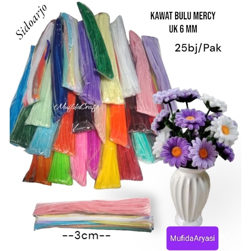 Jual Kawat Bulu Mercy/Polos/Pastel/Pipe Cleaner/Kawat Bulu Mix Warna ...