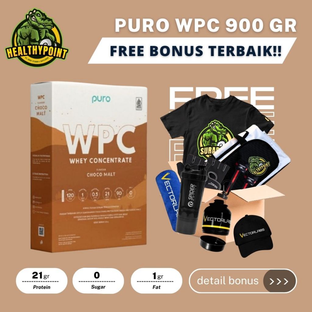 Jual PURO WPC Whey Protein Concentrate 900g | Shopee Indonesia