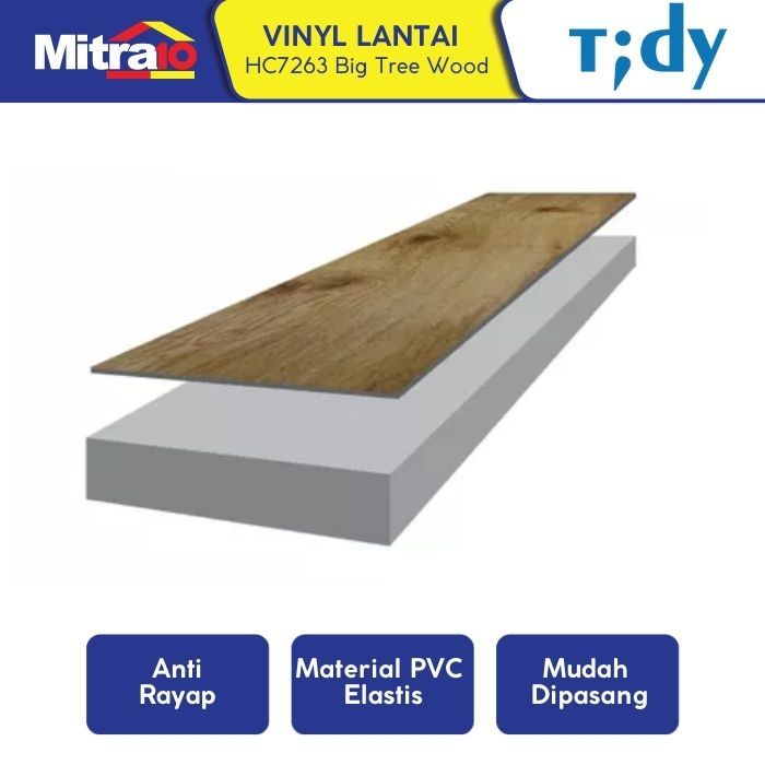 Jual Tidy Vinyl Lantai Motif Kayu HC7263 Big Tree Wood 90x15 Cm ...