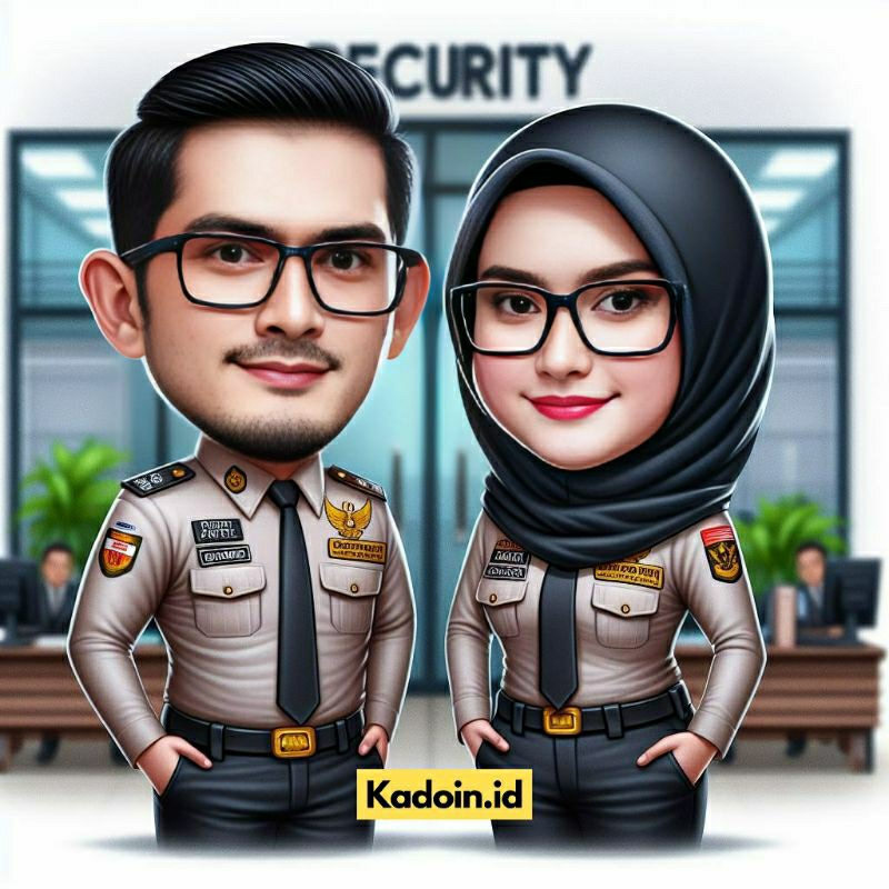Jual Jasa Edit Karikatur AI Security Satpam Untuk Kado Ulang Tahun ...