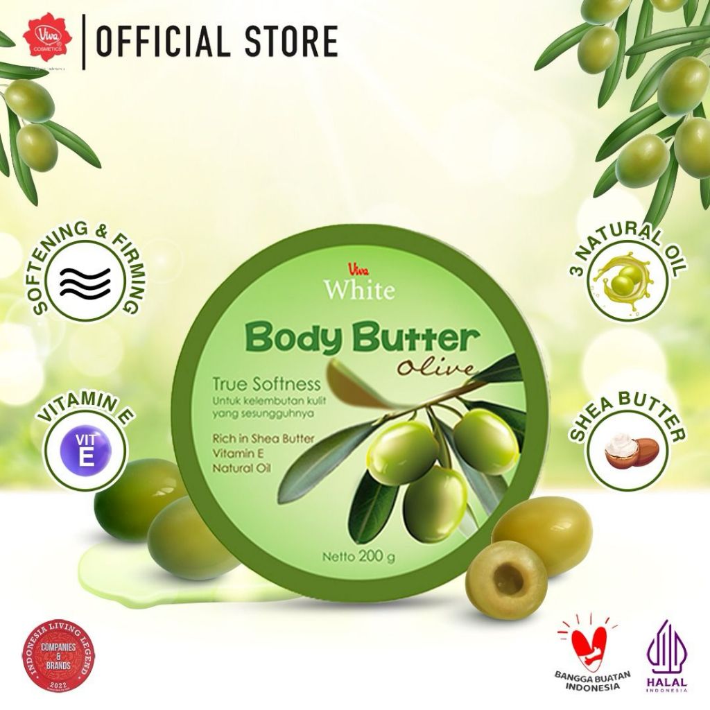 Jual Viva White Body Butter Olive with Vit E - 200 Gr | Shopee Indonesia