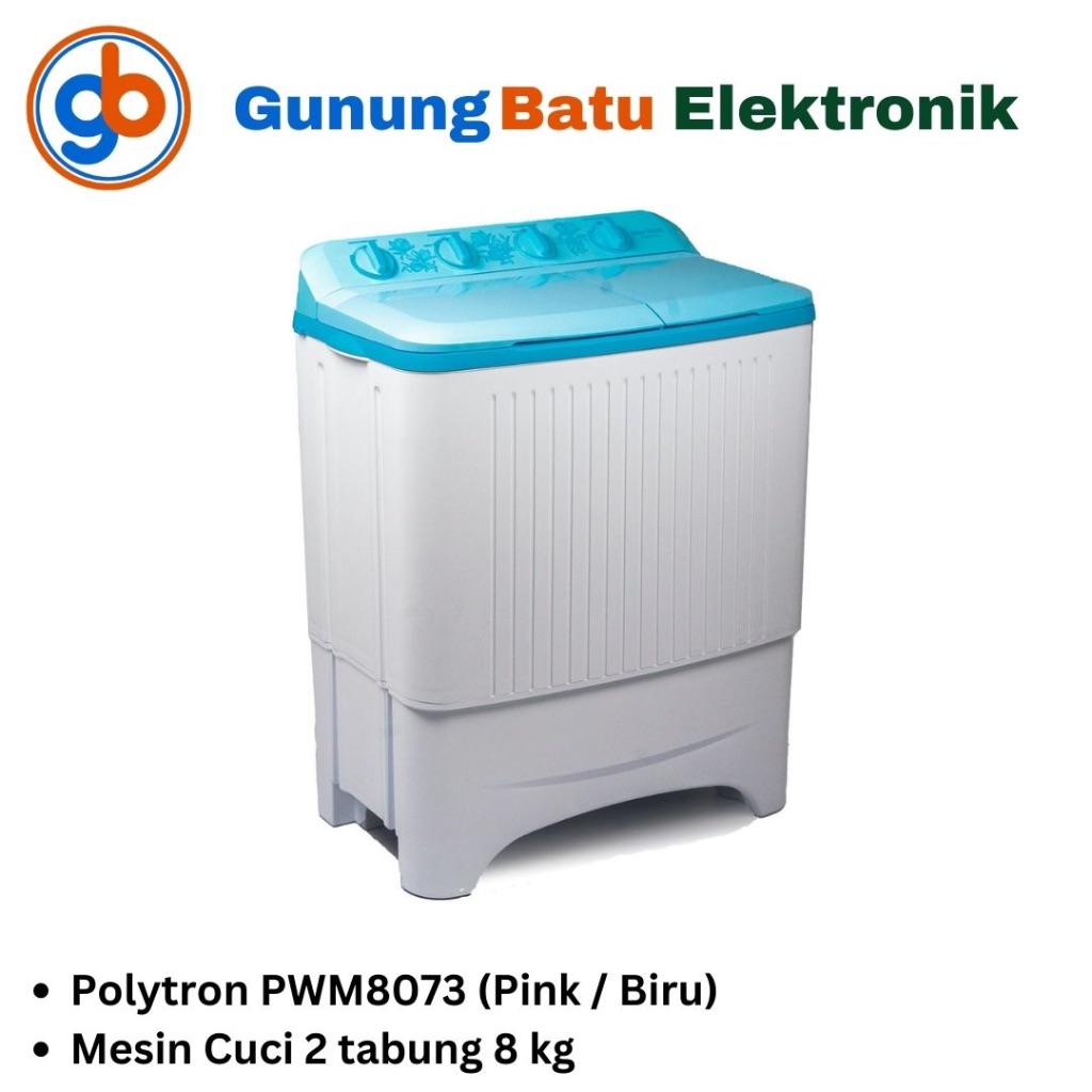 Jual POLYTRON Mesin Cuci 2 tabung 8kg PWM8073 Garansi Resmi Twin Tub ...