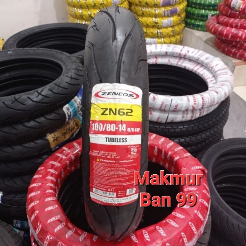 Jual Ban Motor Zeneos ZN62 100/80-14 ( ZN 62 ) ( Tubeless ) | Shopee ...