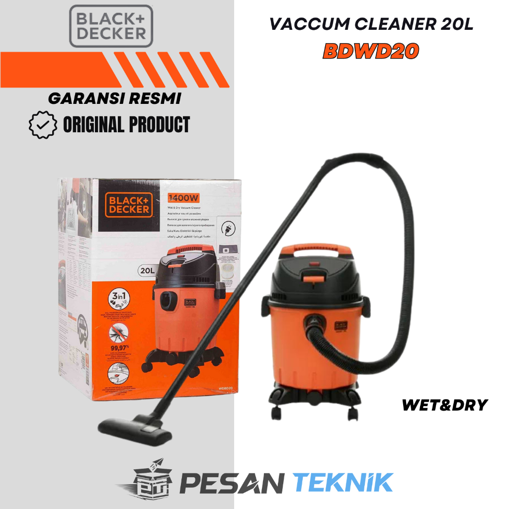 Jual mesin vacum vacuum cleaner 20L WET & DRY BLACK DECKER BDWD20 | Shopee Indonesia