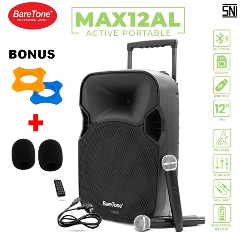 Jual Speaker Portable Baretone Max12al Original 12 Inch | Shopee Indonesia
