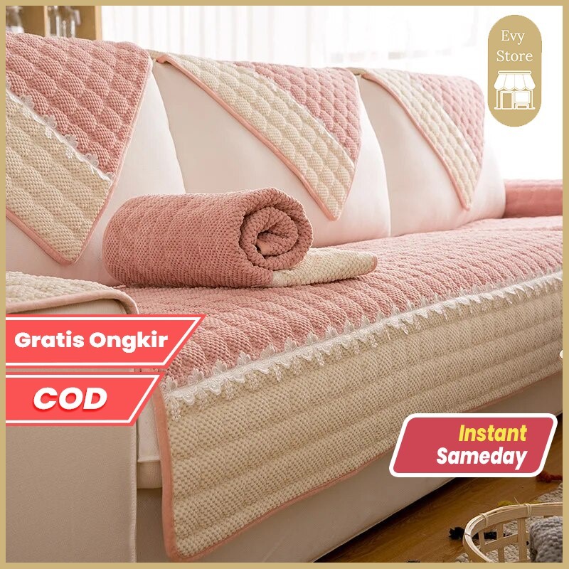 Jual Evy Store COD Cover Sarung Sofa 1 2 3 4 seater Mewah Tebal Anti-slip Penutup Kursi Sofa ...
