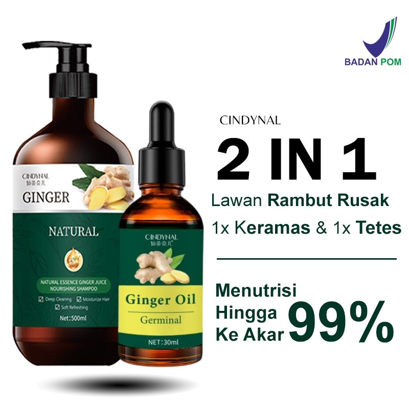 Jual PAKET BUNDLE! Shampo Herbal 500ml & BPOM CINDYNAL Ginger Essence ...