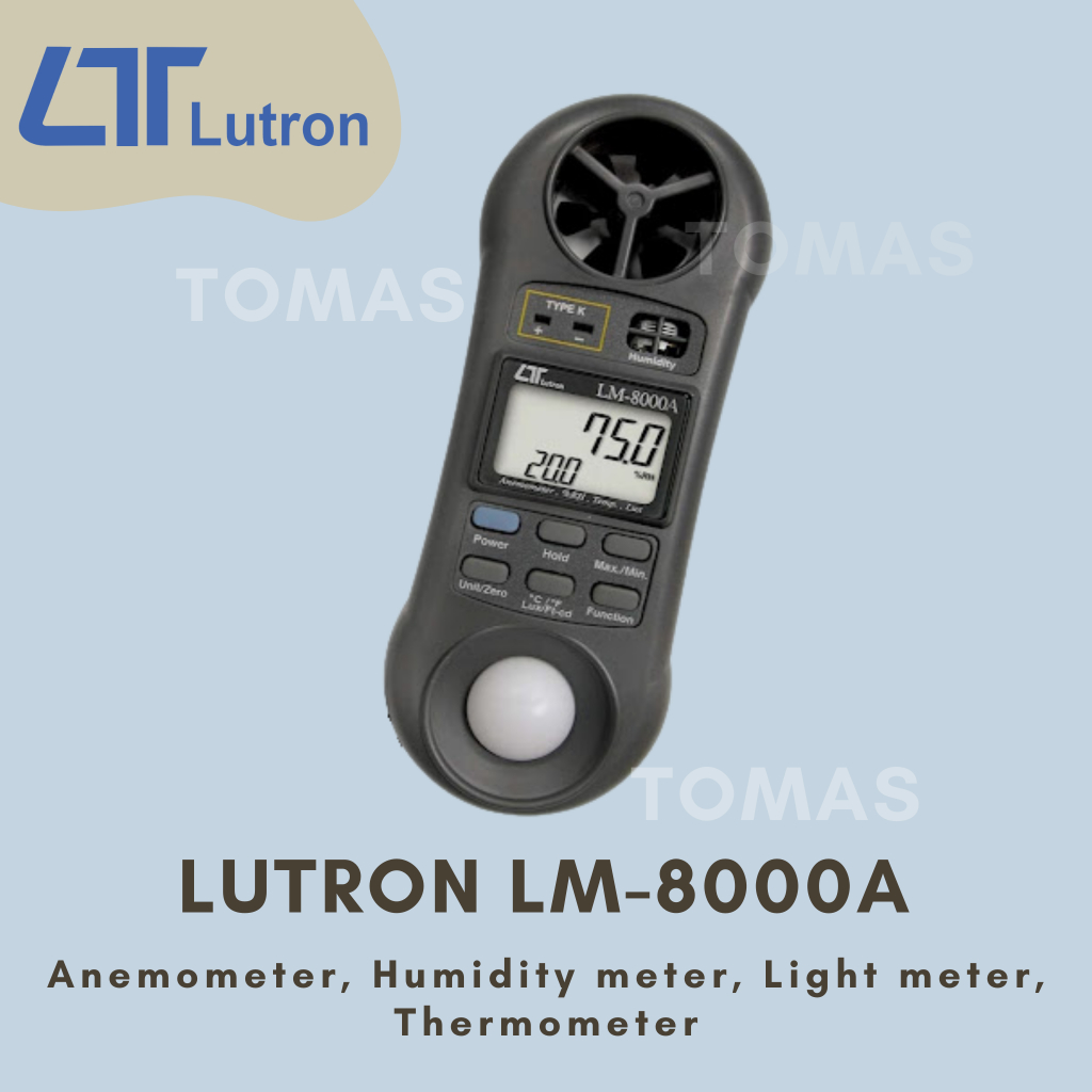 Jual Lutron LM-8000A Anemometer Humidity Light Meter Thermometer ...