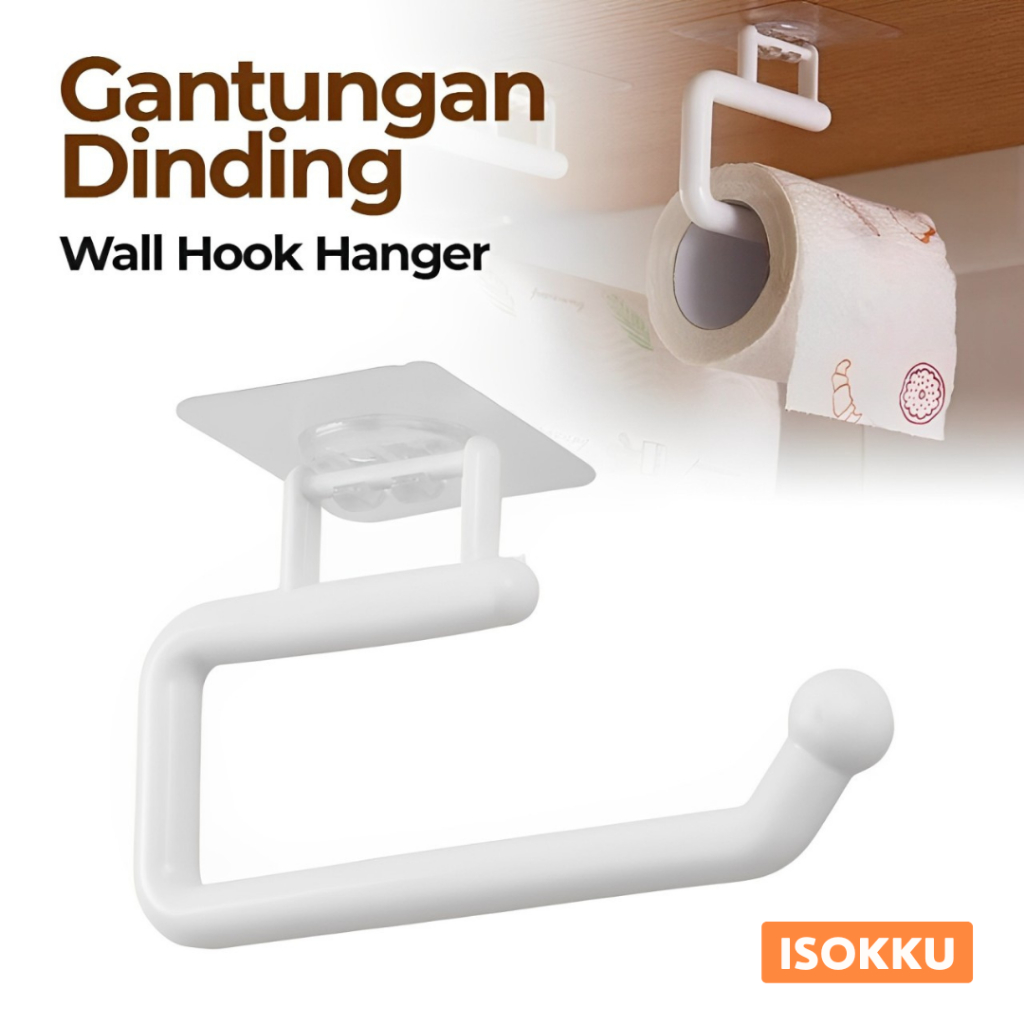 Jual Gantungan Dinding Dapur Tempat Tisu Multifungsi Wall Hook Hanger ...