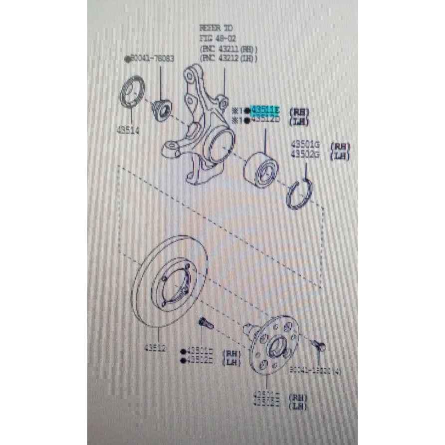 Jual Bearing for front axle hub right leher bearing roda depan all new ...