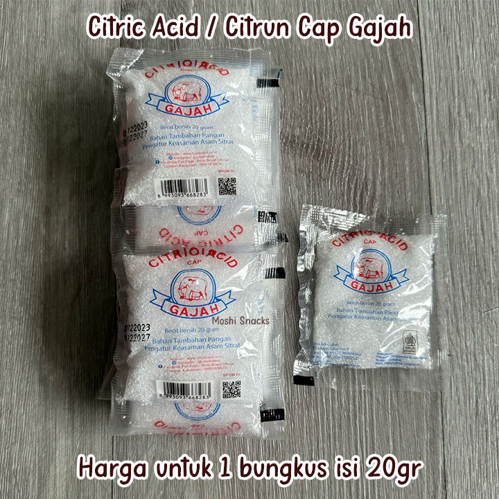 Jual CITRUN Cap Gajah 20gr Kemasan Kecil / Citric Acid Food Grade ...