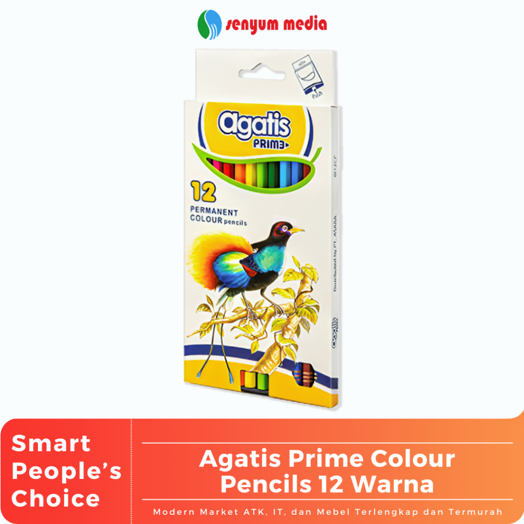 Jual Agatis Prime Colour Pencils 12 Warna (1 Pcs) (S:SET) | Shopee ...