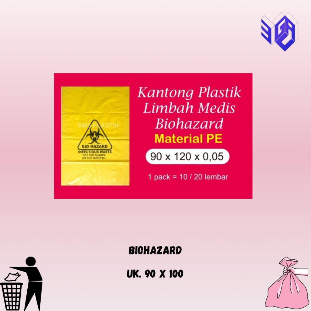 Jual Plastik Sampah Infeksius - Limbah Medis B3 Logo BIOHAZARD 90 x 120 ...