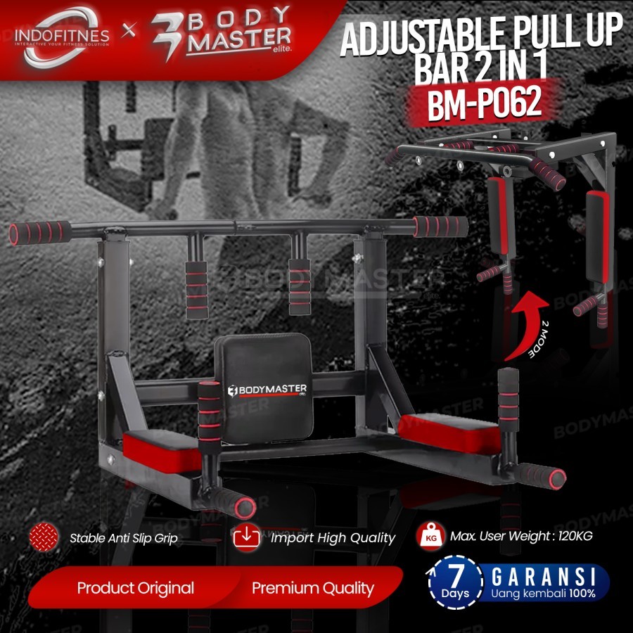 Jual BODYMASTER Adjustable Pull Up Bar BM-P062 Wall Mount Portable ...