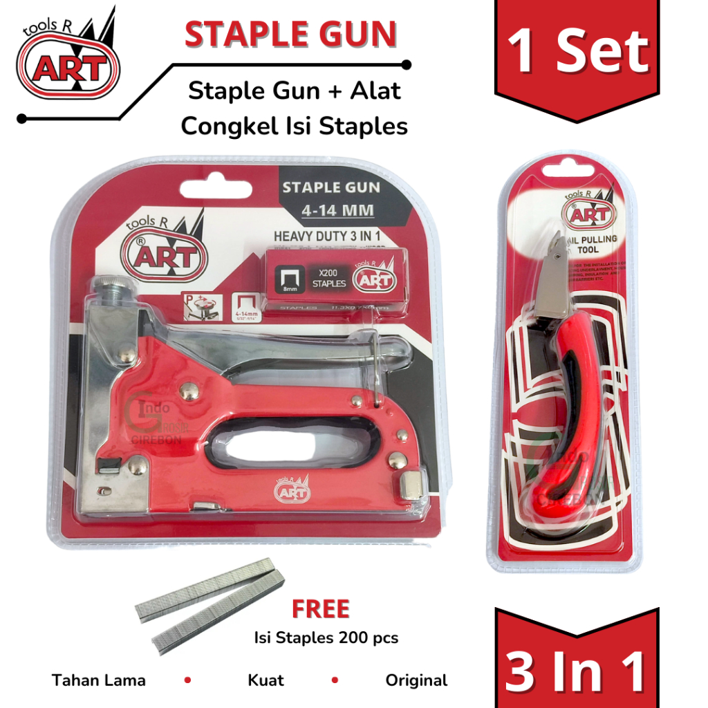 Jual Staple Gun Tacker 3 in 1 + Congkelan Isi Staples Alat Tembak ...