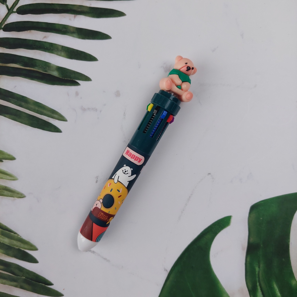 Jual Pulpen 10 warna dengan Banyak Motif dan Karakter Lucu / Pulpen 10 ...